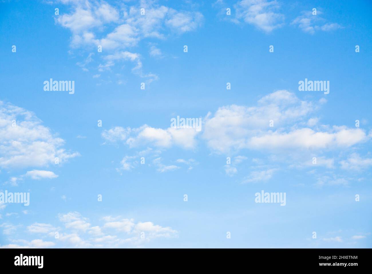 Blue sky with fluffy white cloud sunny day nature background Stock ...