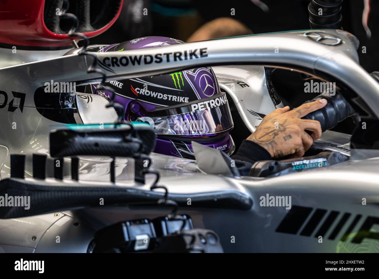 Bahrain, UAE. 12th Mar 2022. HAMILTON Lewis (gbr), Mercedes AMG F1 Team ...