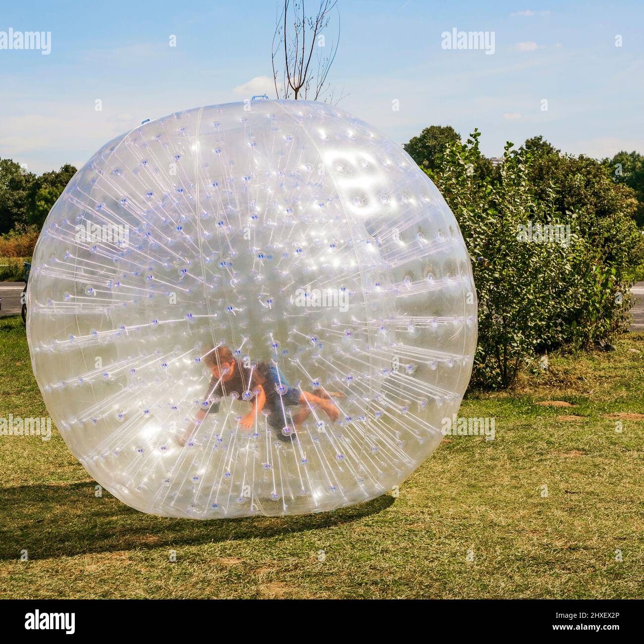 children have a lot of fun in the Zorbing Ball Stock Photo - Alamy