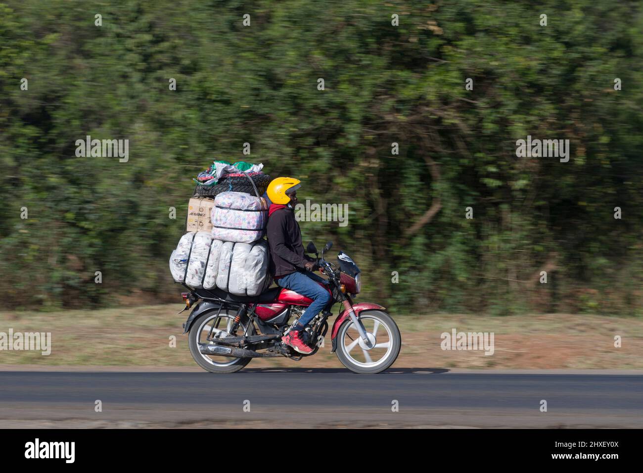 A motorcycle taxis, know as a Boda boda, in East Africa are used to ...