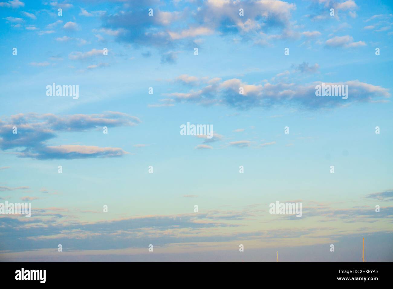 Mostly white cloud against blue sky nature background evening scene ...