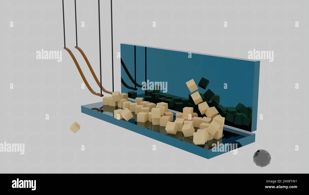 Geometric abstraction with a rolling sphere breaking towers of small ...