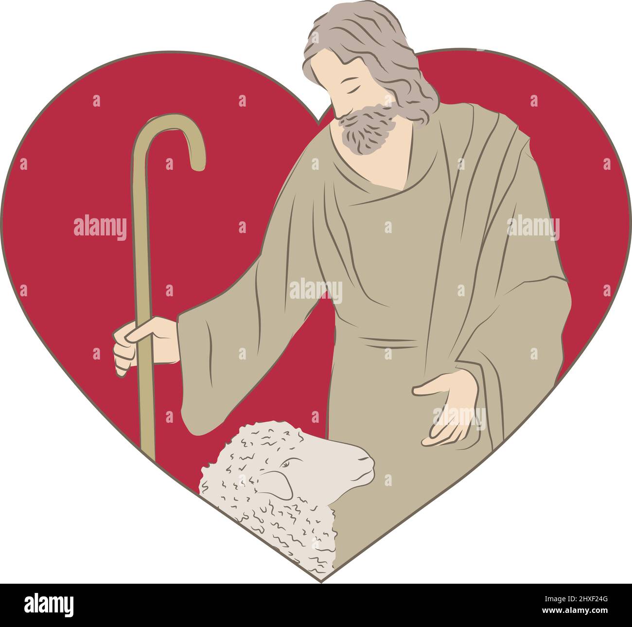 Lord Jesus Christ, Good Shepard Stock Vector Image & Art - Alamy