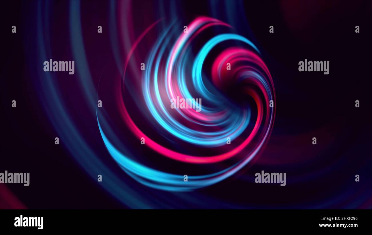 Rotating ball with moving spiral. Motion. Beautiful spiral rotates ...