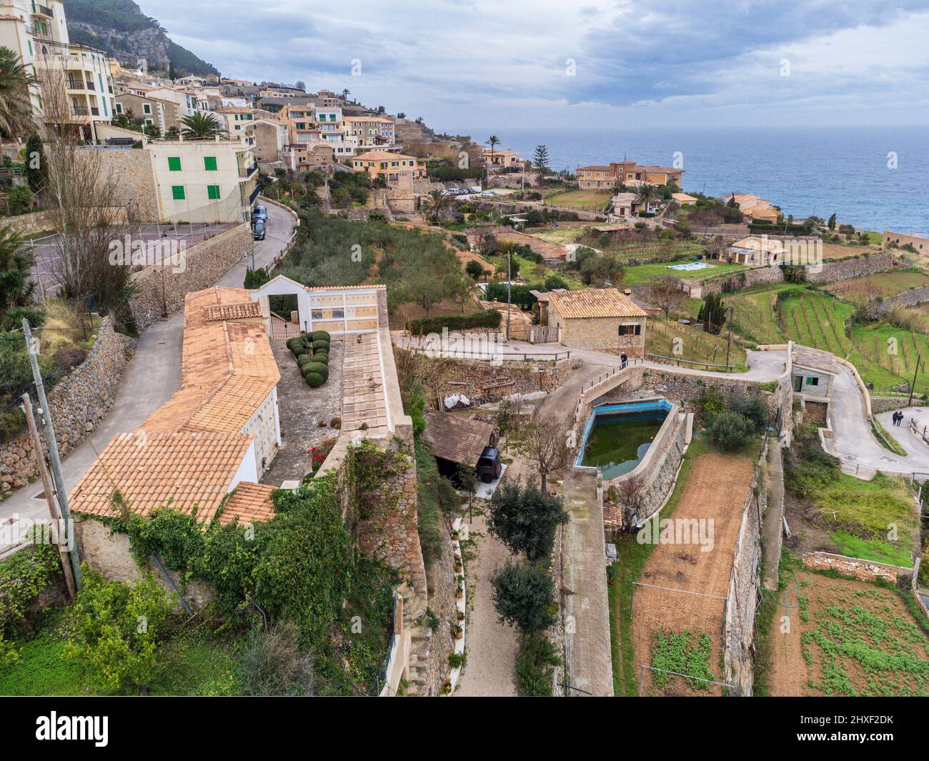 terraces for agriculture, Banyalbufar, Mallorca, Balearic Islands ...