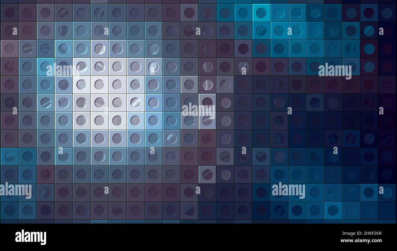 Mosaic background of squares with changing colors. Motion. Moving ...