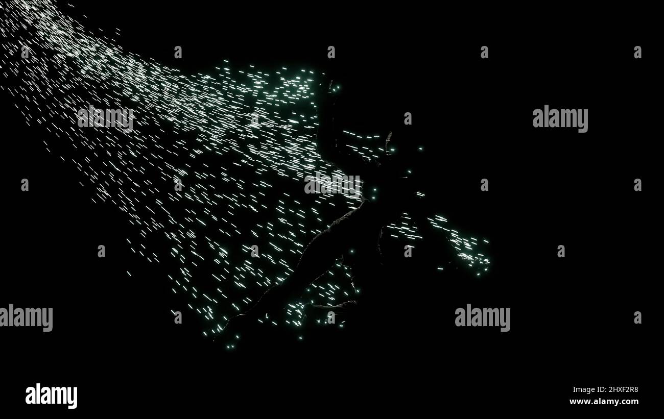 Abstract visualization of a nightmare with a man or woman falling down ...