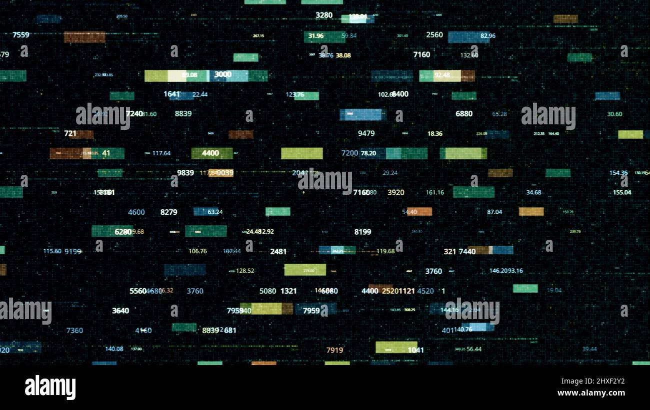 Random big data digital code on a black background, seamless loop ...