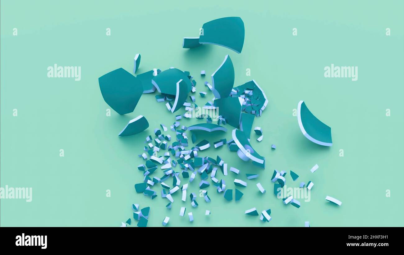 Breaking 3d ball on isolated background. Design. Beautiful glass ball ...