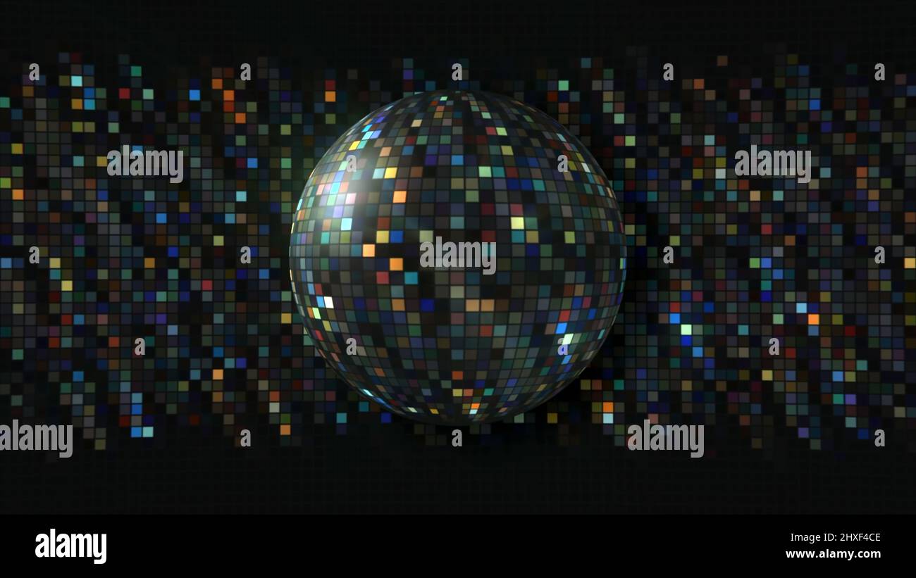 Beautiful shiny background with rotating disco ball. Motion. Bright ...
