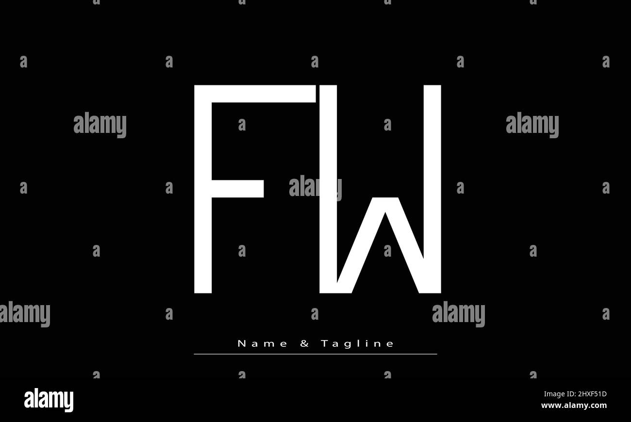 Alphabet letters Initials Monogram logo FW , WF Stock Vector Image ...