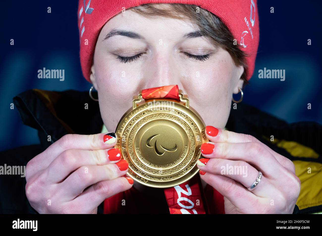 Peking, China. 12th Mar, 2022. Paralympics, Para Alpine Skiing, Women ...