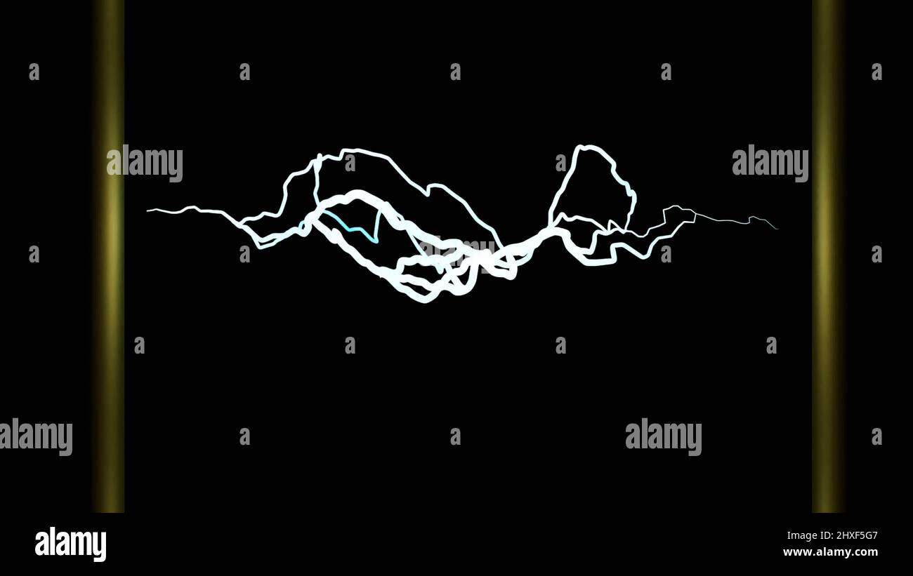 Movement of electrical discharges on black background. Design. Device ...