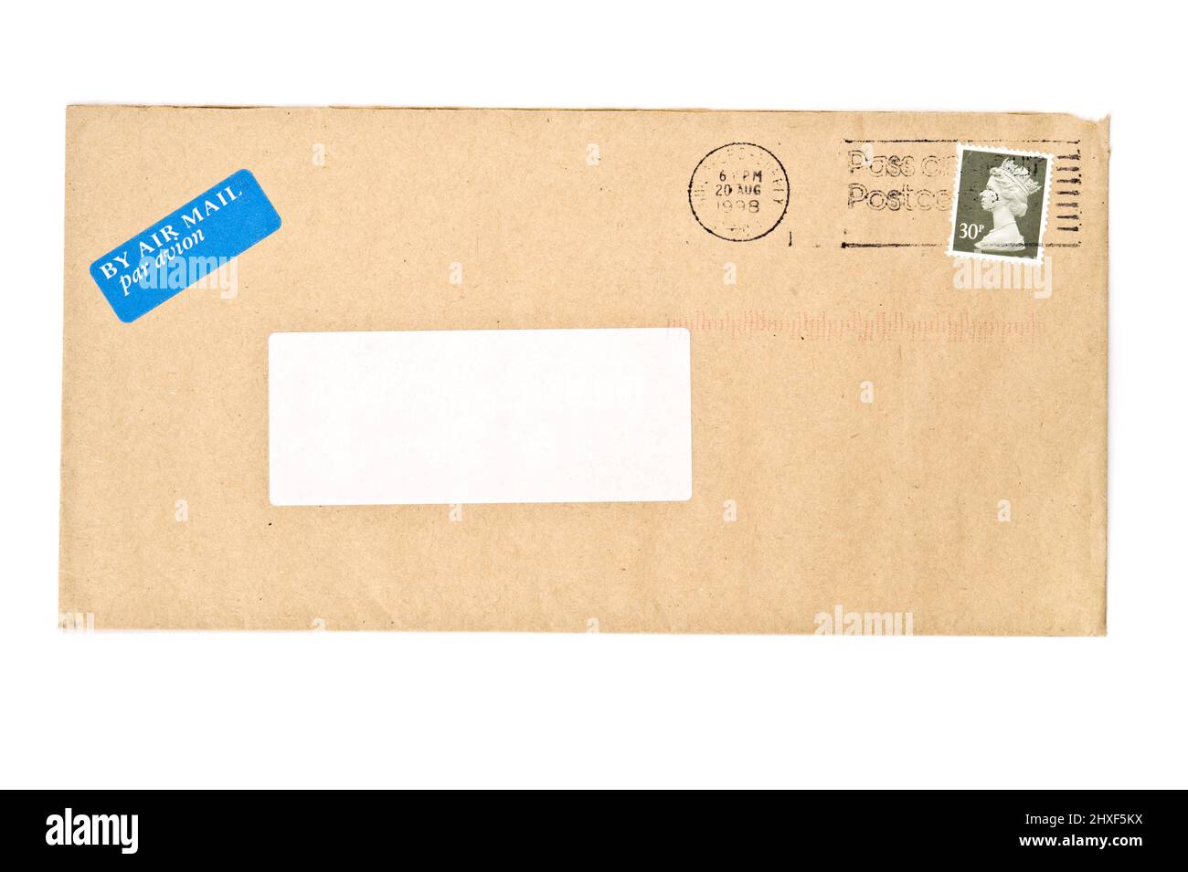 Brown envelope isolated on white background Stock Photo - Alamy