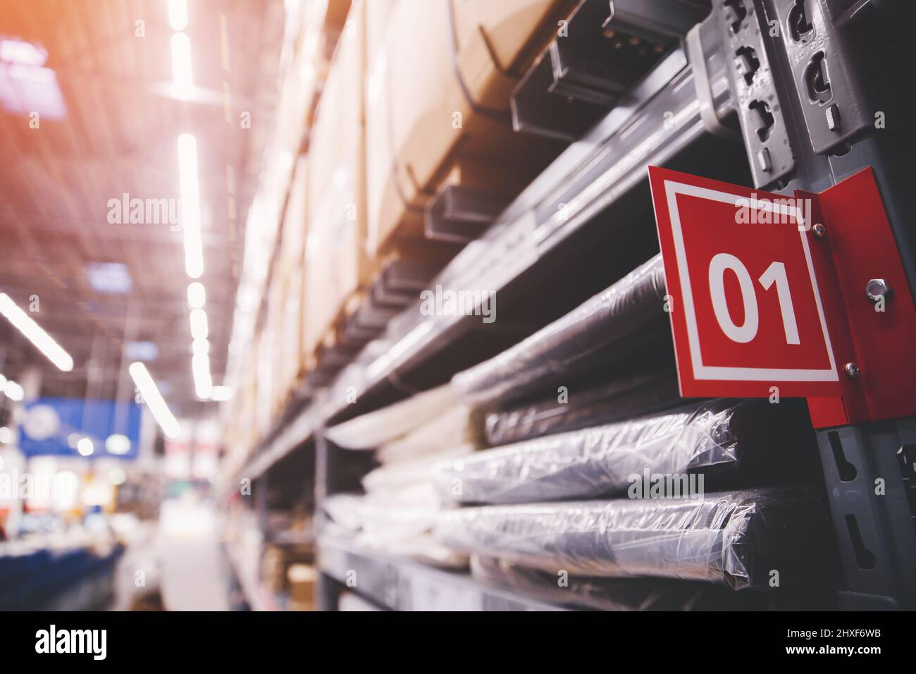 Background logistic banner center of warehouse with carton box retail ...