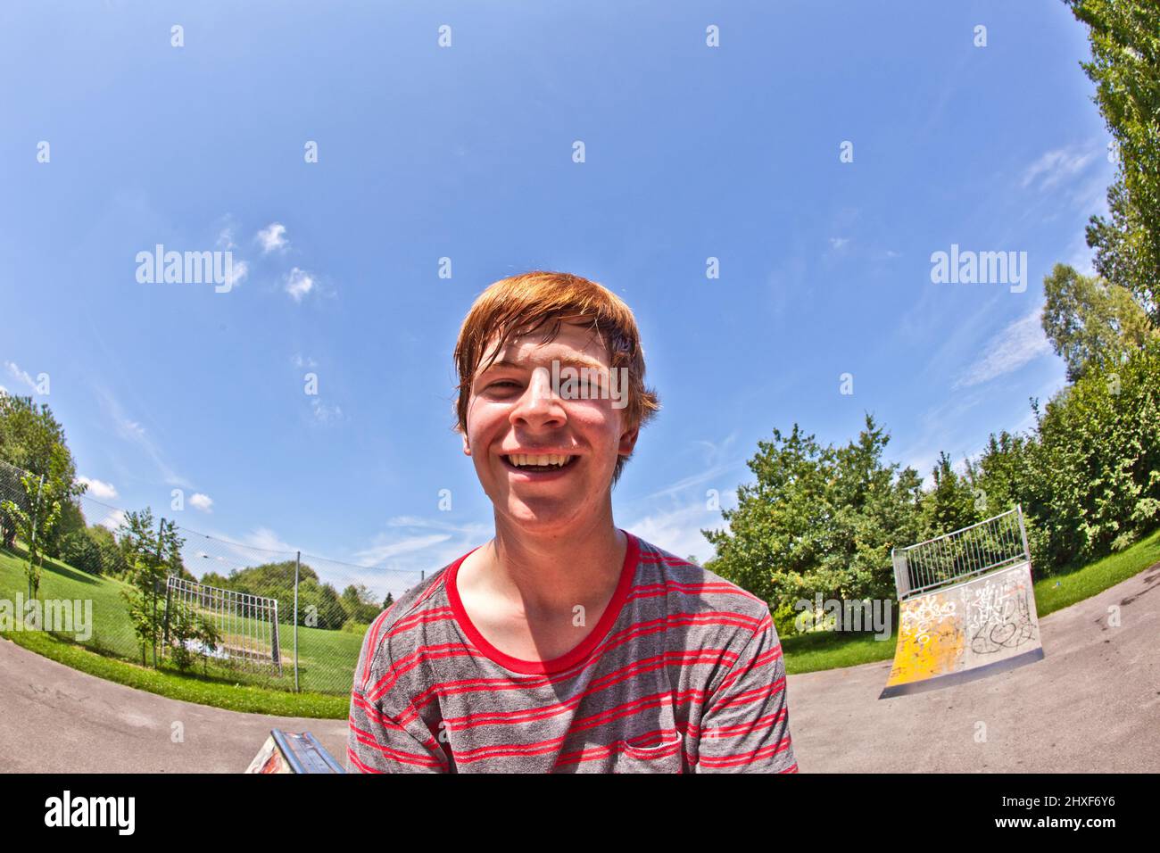 young boy sweating and exhausted from sports Stock Photo - Alamy