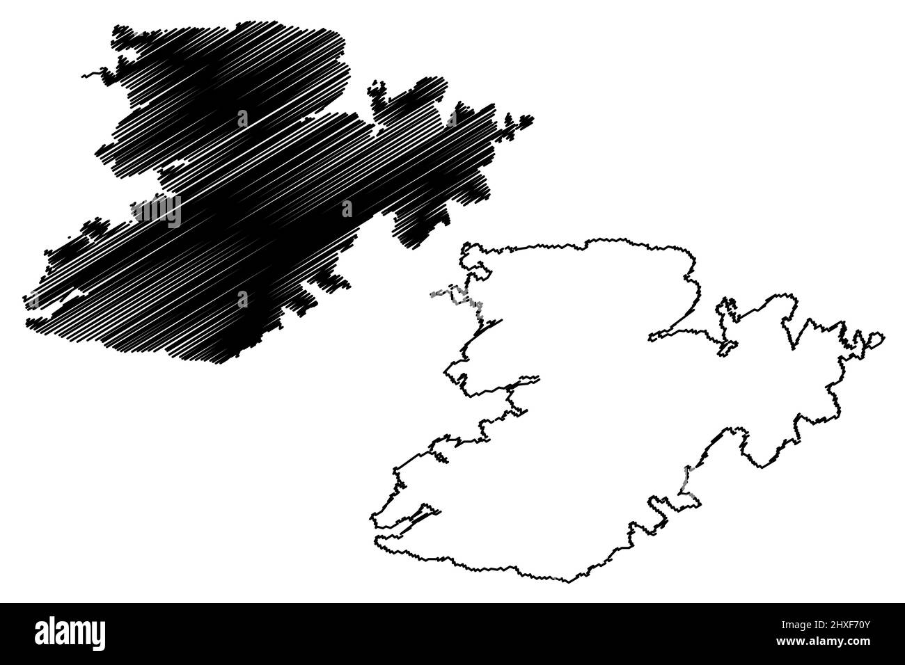 Fjellvaersoya island (Kingdom of Norway) map vector illustration ...