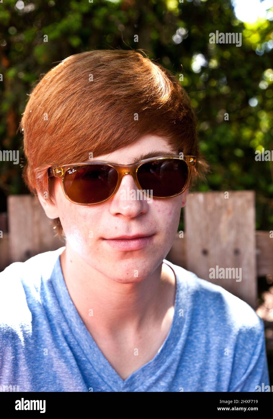 portrait of teenager in open area Stock Photo - Alamy