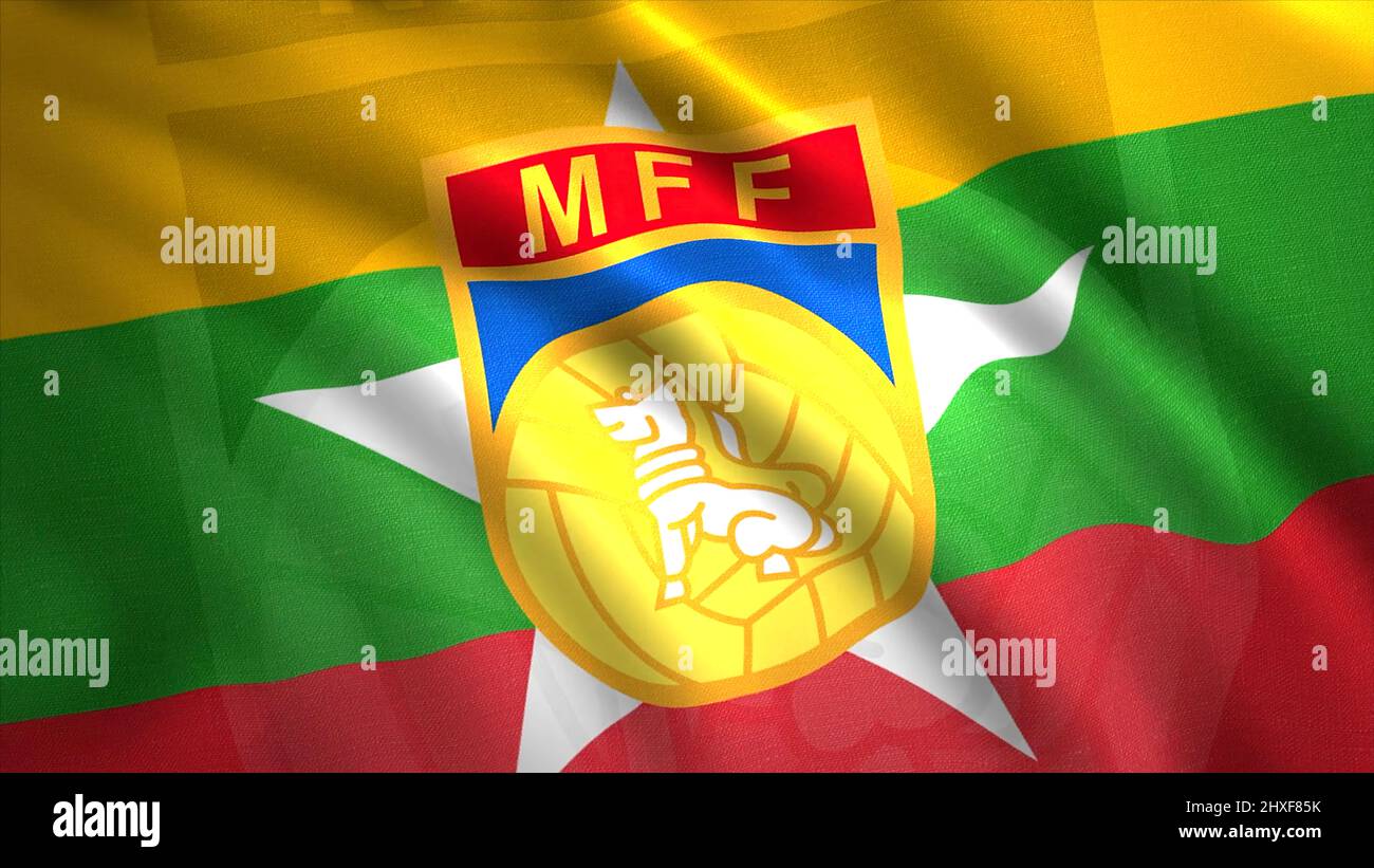 Abstract waving Lithuania national football team flag, seamless loop ...