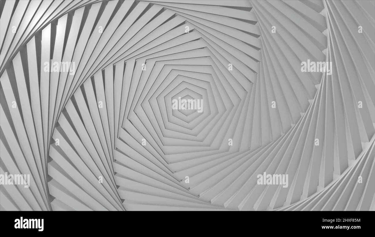 Hypnotic Turning Colorful Spiral Seamless Loop Design Spinning Hexagonal Objects Creating