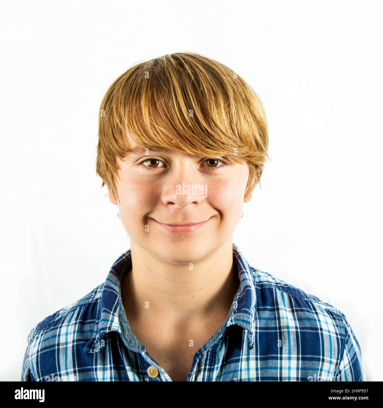 portrait of cute young happy boy with white background Stock Photo - Alamy