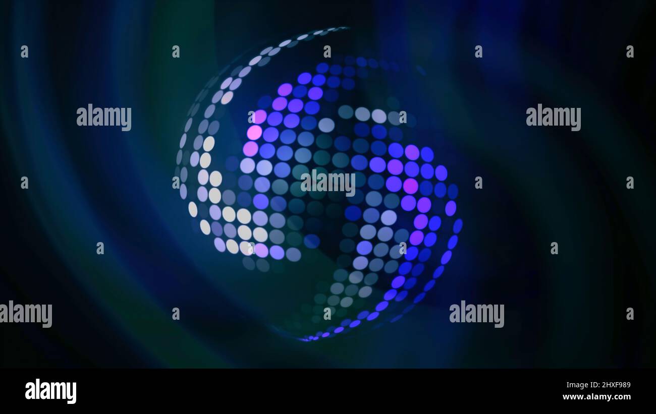Rotating disco ball with spiral. Motion. Colorful hologram on disco ...