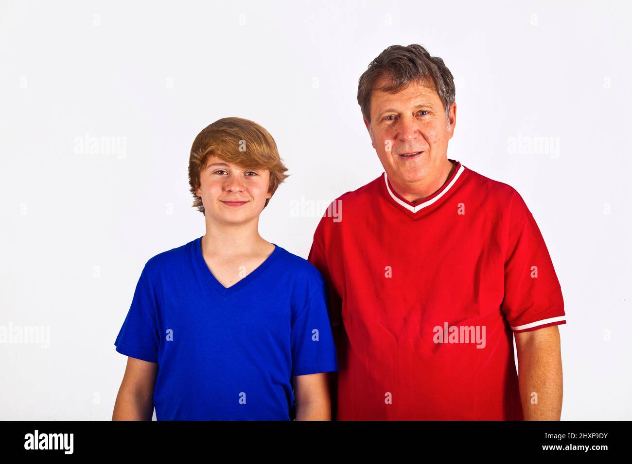 father and son back to back Stock Photo - Alamy
