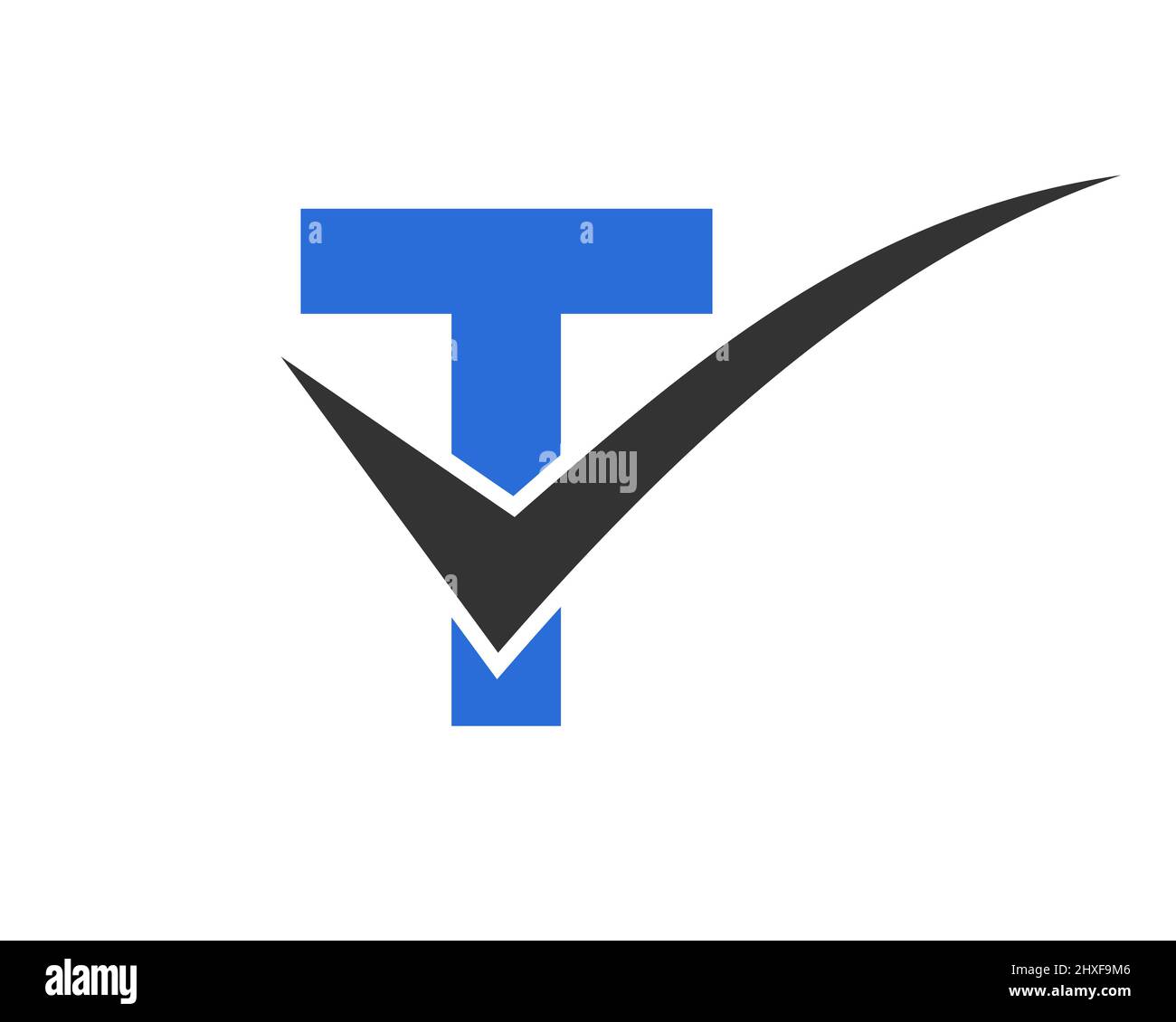 Checkmark Logo On Letter T Vector Template. Letter T Check Mark ...