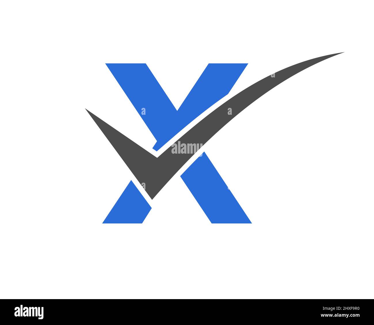 Checkmark Logo On Letter X Vector Template. Letter X Check Mark ...