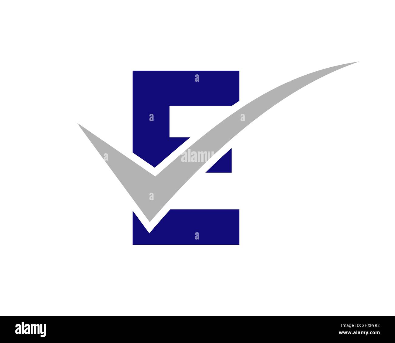 Checkmark Logo On Letter E Vector Template. Letter E Check Mark ...