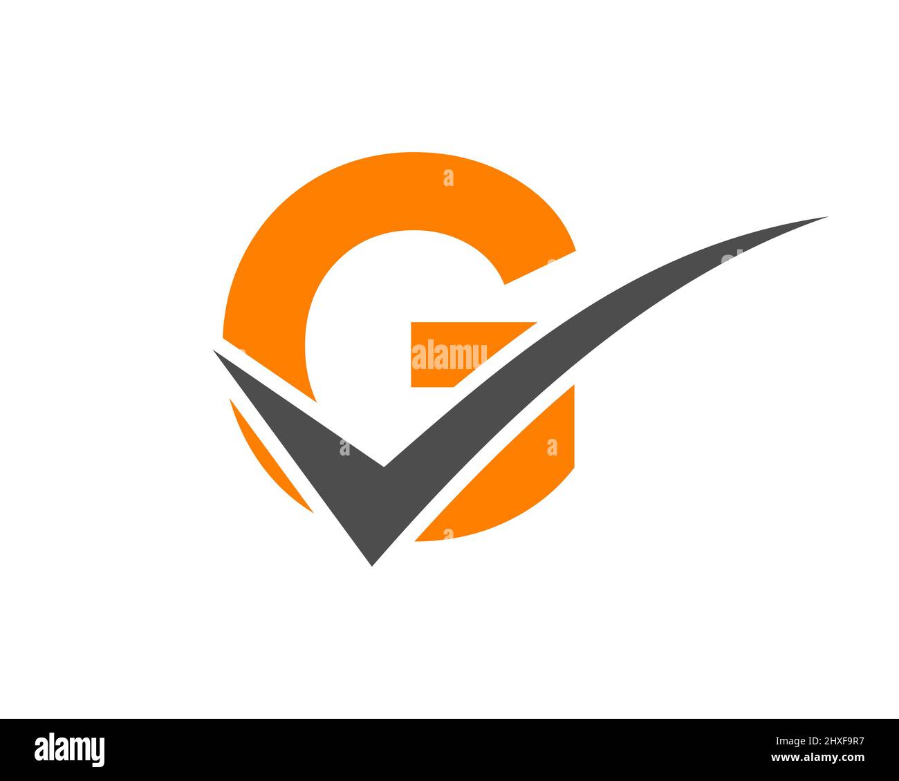 Checkmark Logo On Letter G Vector Template. Letter G Check Mark ...