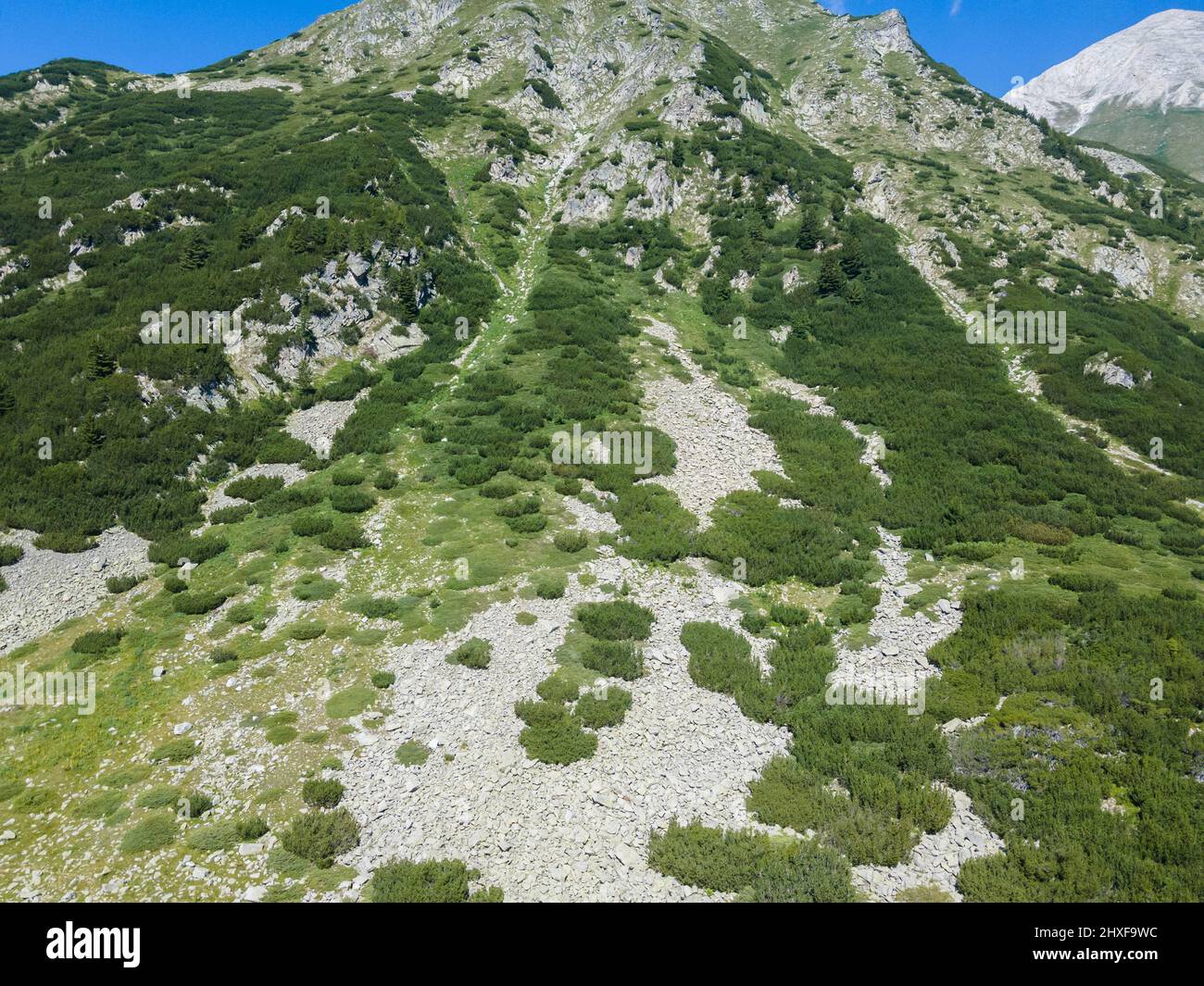 Amazing Aerial view of Banderitsa River Valley at Pirin Mountain ...