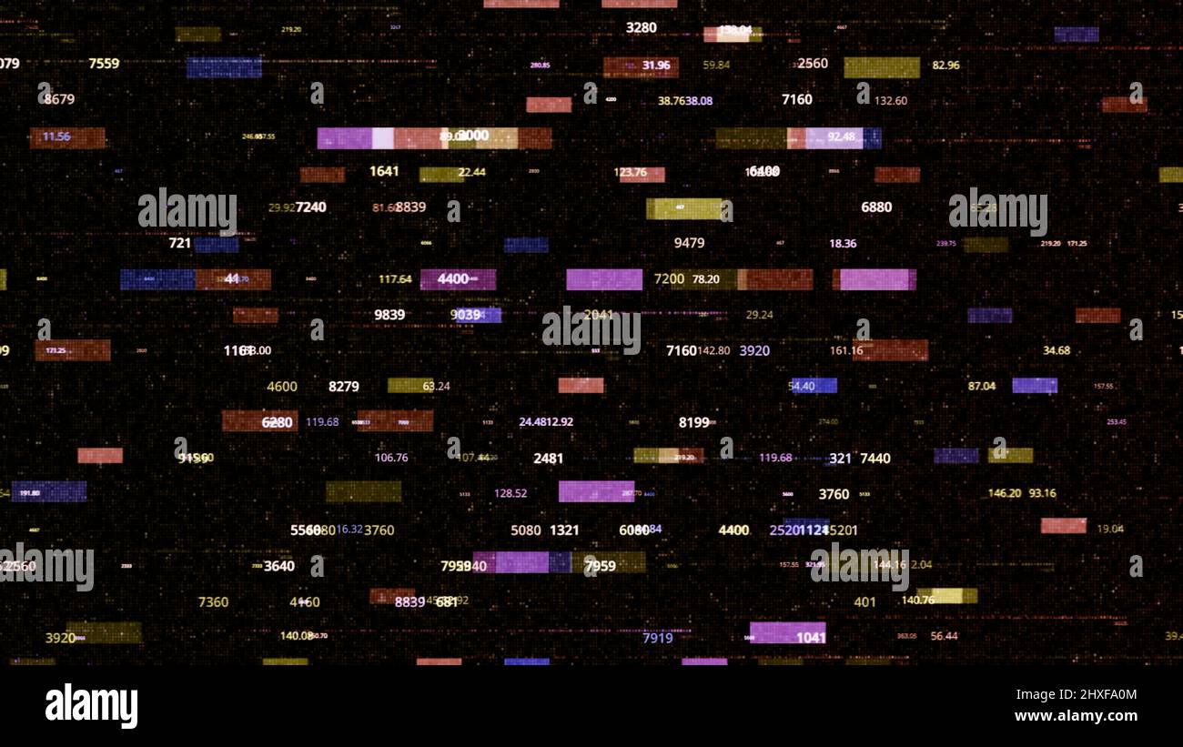 Technological background with slow motion of rectangles surrounded by ...