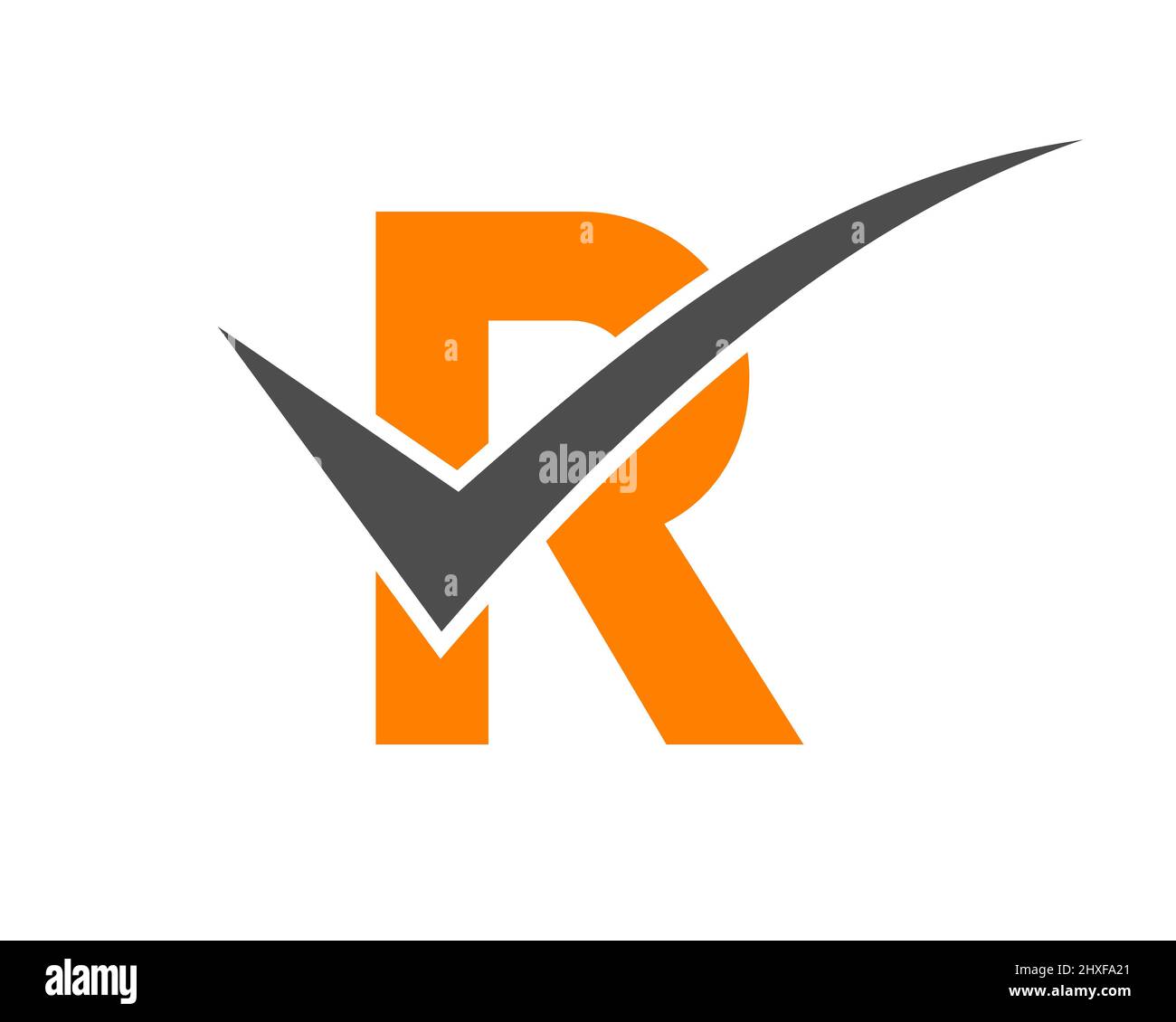 Checkmark Logo On Letter R Vector Template. Letter R Check Mark ...