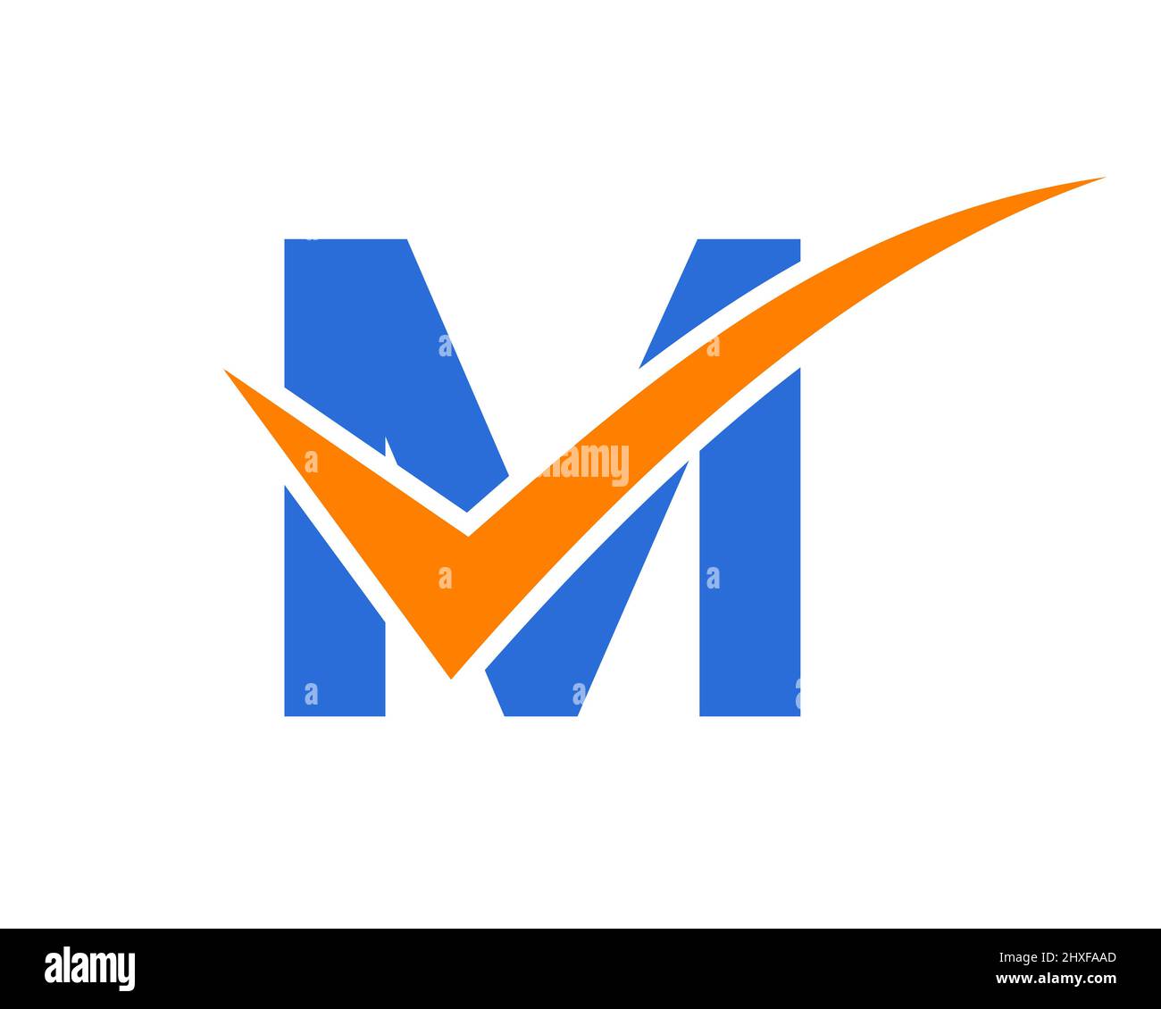 Checkmark Logo On Letter M Vector Template. Letter M Check Mark ...