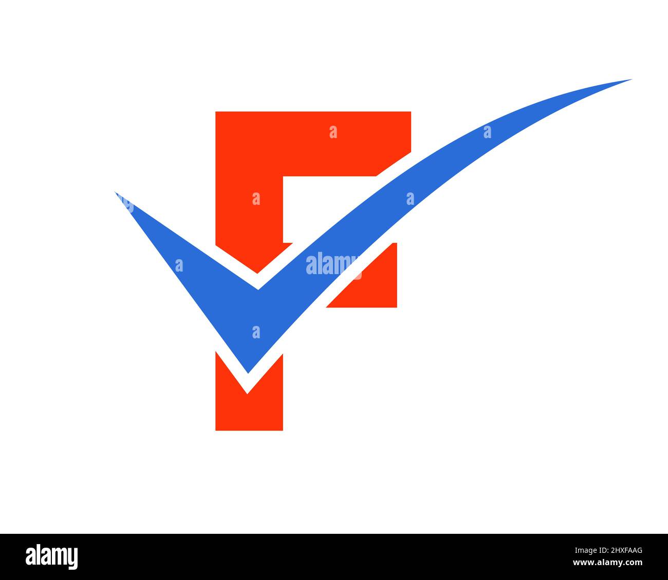Checkmark Logo On Letter F Vector Template. Letter F Check Mark ...
