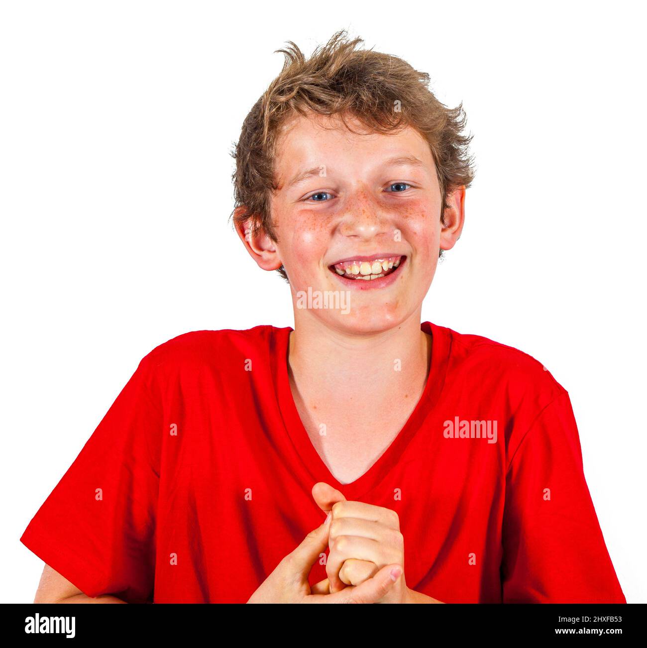 cute laughing happy boy isolated on white isolated on white Stock Photo ...