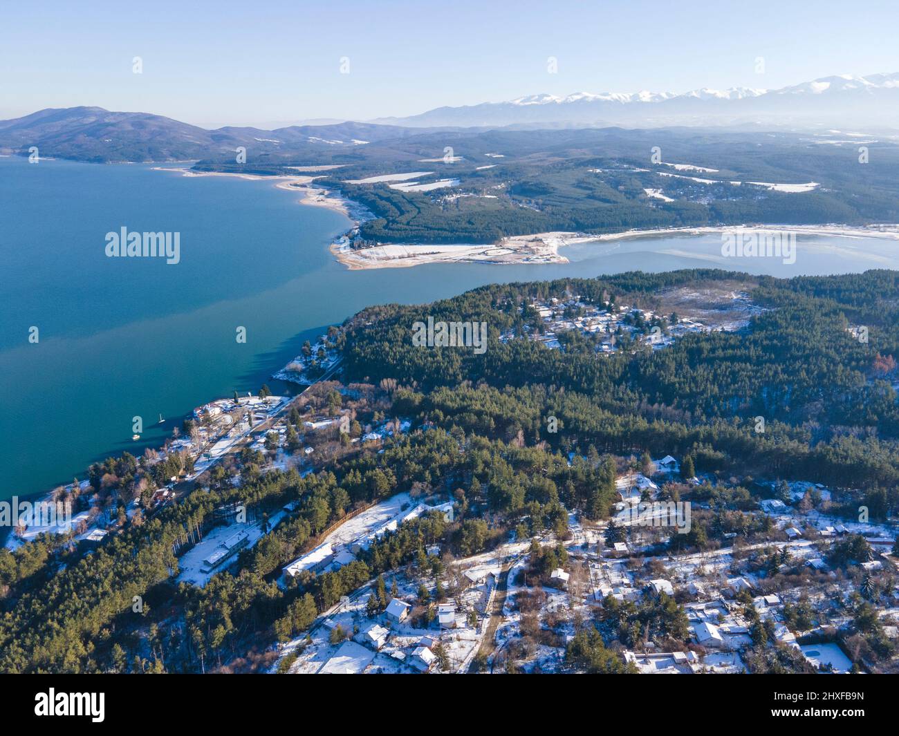 Amazing Aerial view of Iskar Reservoir near city of Sofia, Bulgaria ...
