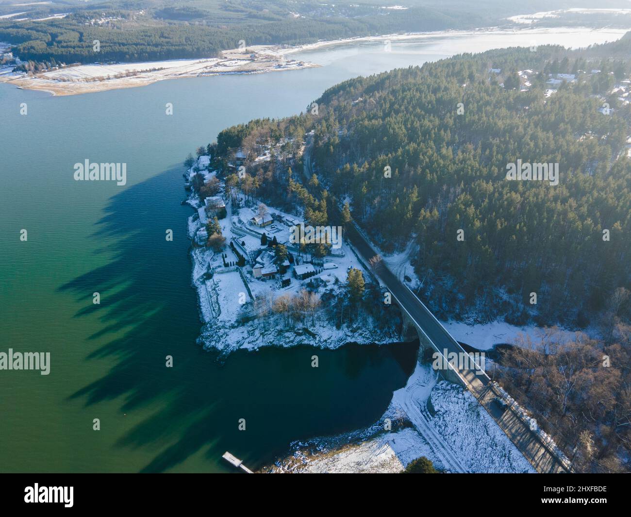Amazing Aerial view of Iskar Reservoir near city of Sofia, Bulgaria ...