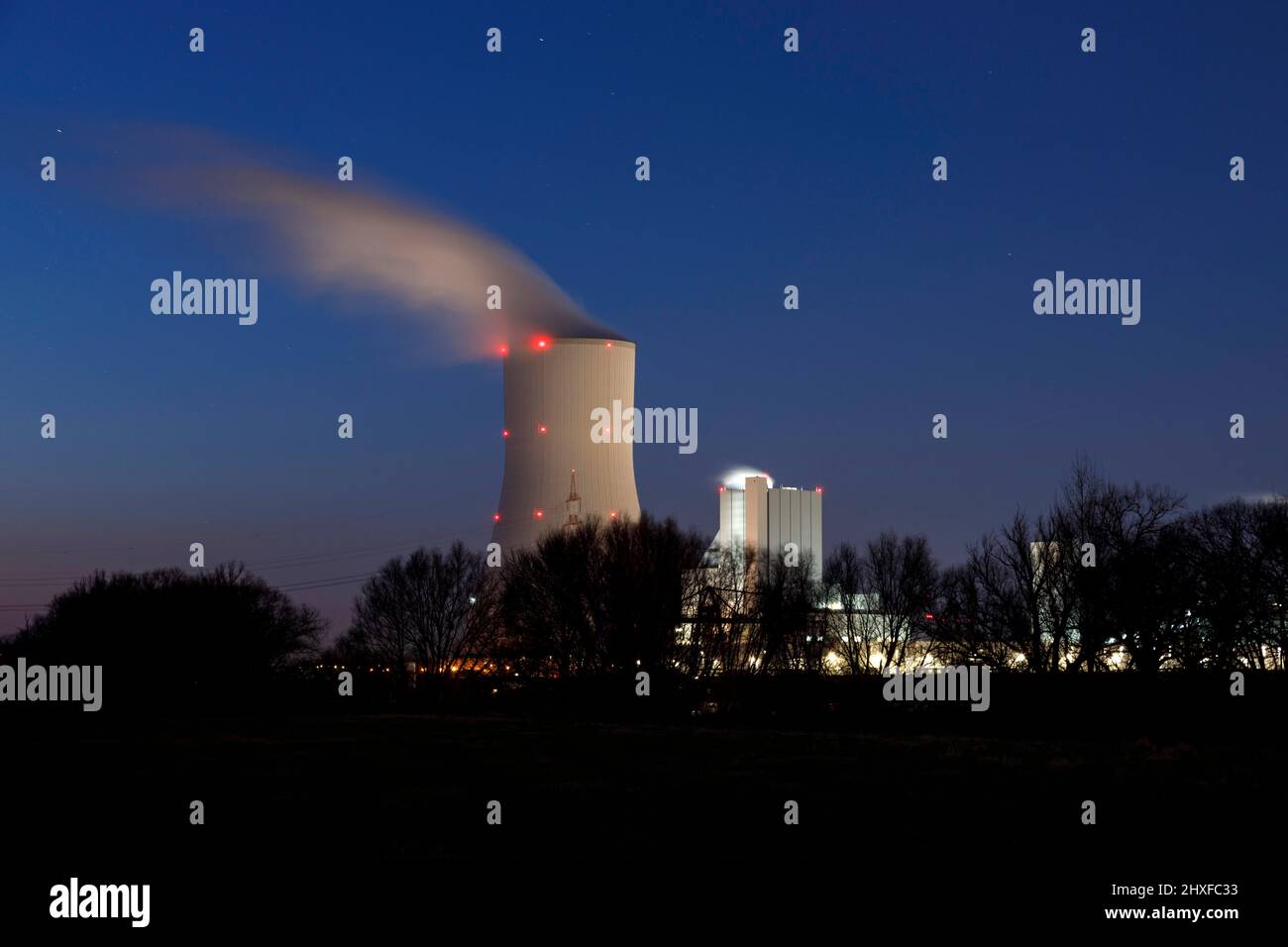 STEAG CHP plant Walsum, coal-fired power plant on the Rhine Stock Photo ...
