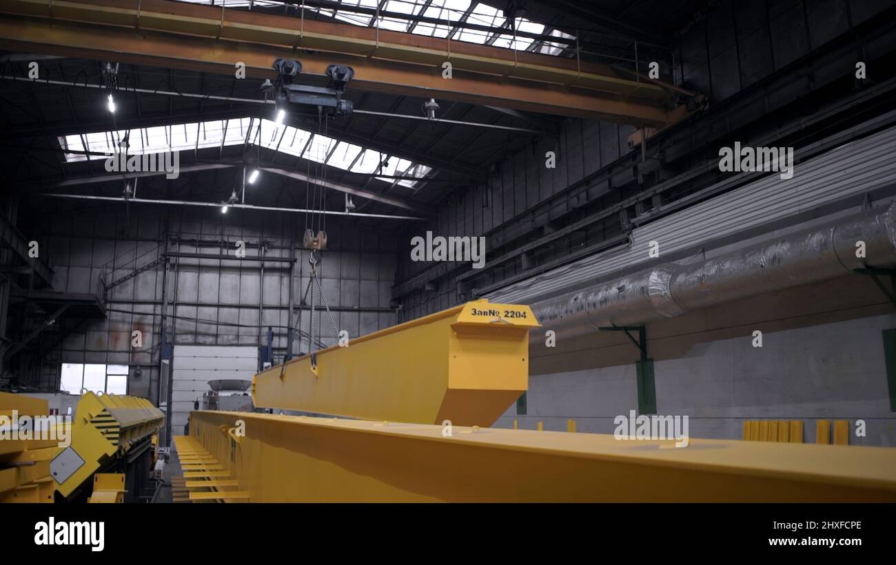 Workflow. Clip. Huge equipment at the factory of heavy production Stock ...