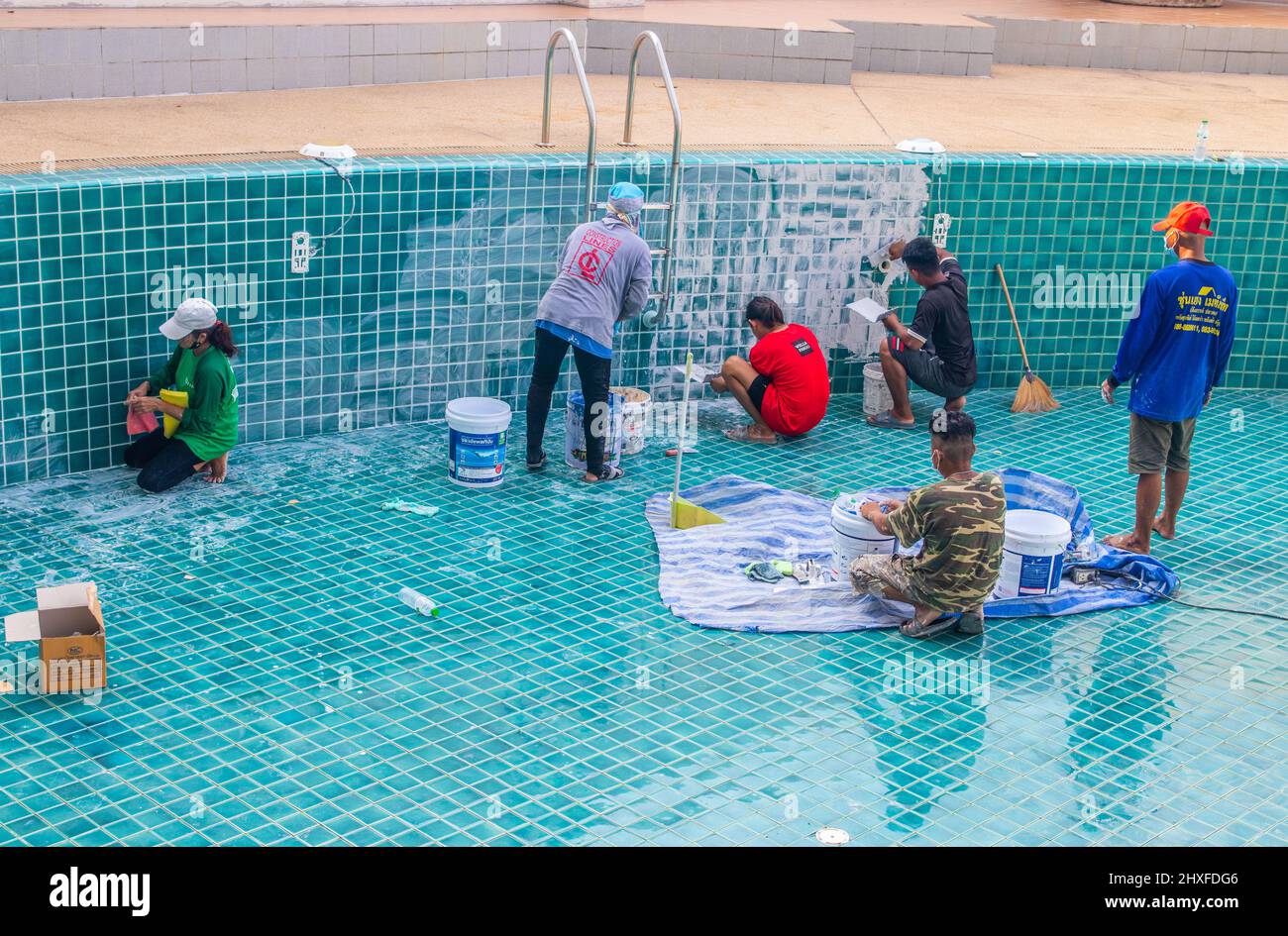Renovation, maintenance, repair, and tiling work of a swimming pool ...
