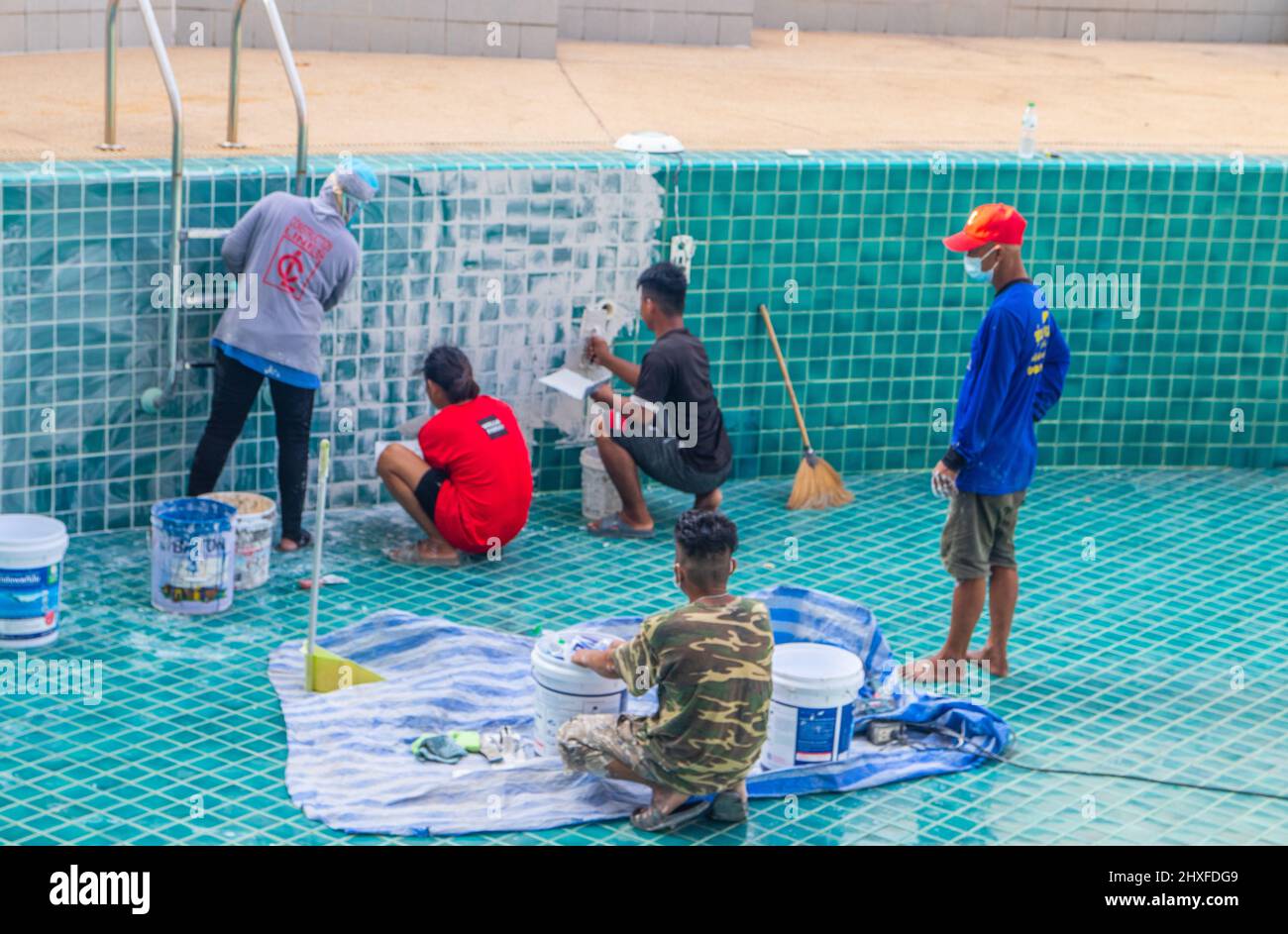 Renovation, maintenance, repair, and tiling work of a swimming pool ...