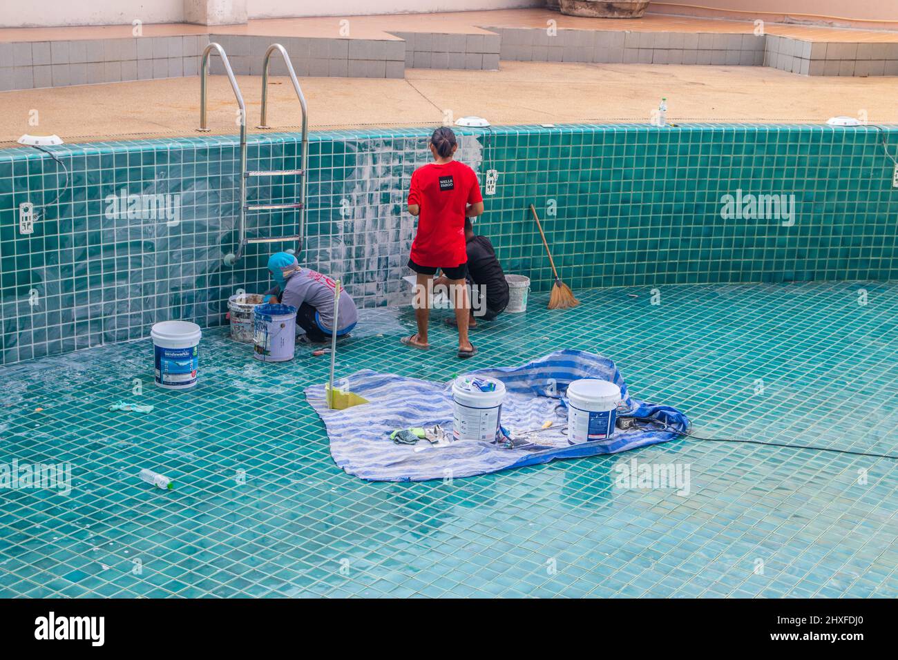 Renovation, maintenance, repair, and tiling work of a swimming pool ...