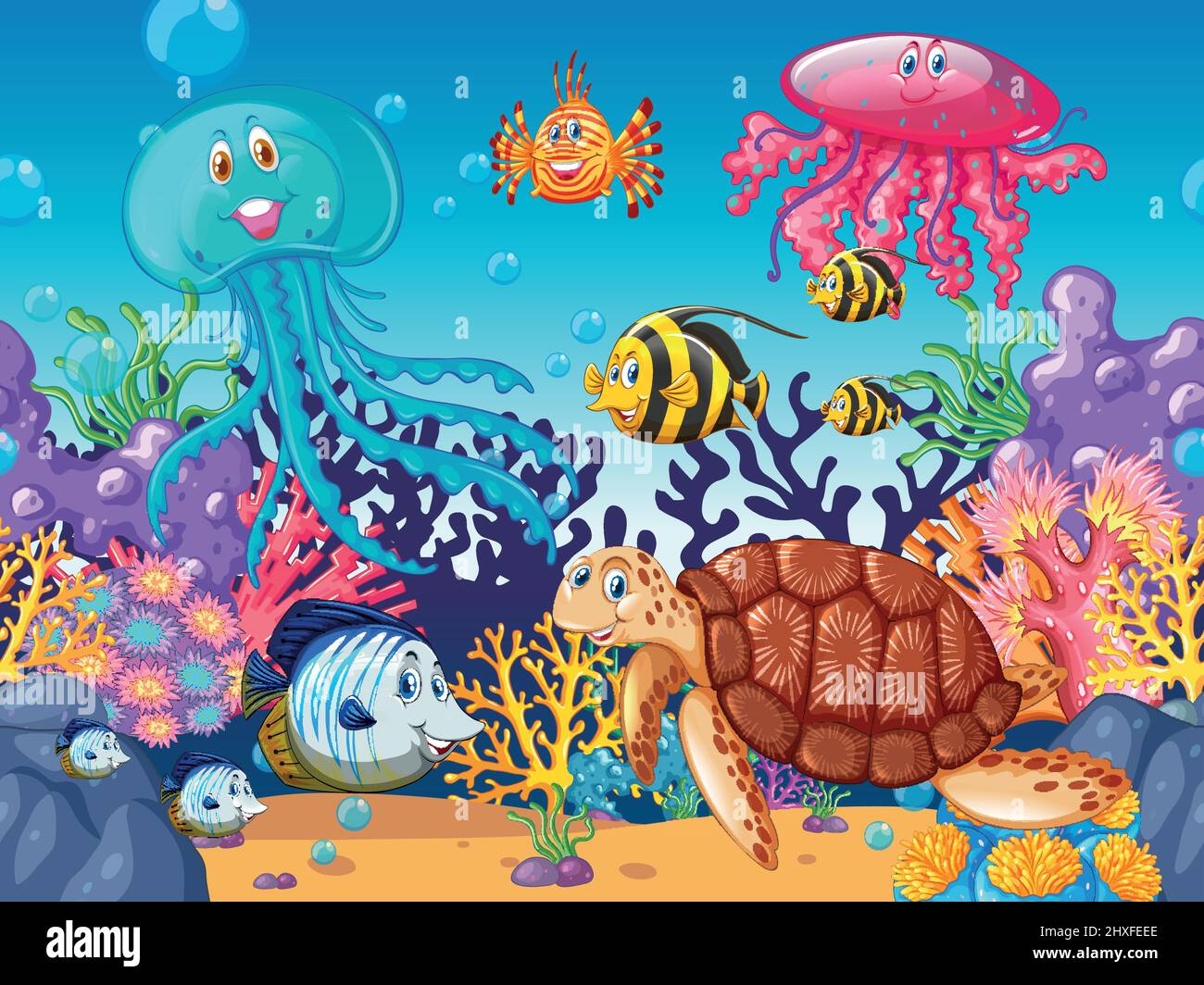 Underwater scene drawing hi-res stock photography and images - Alamy