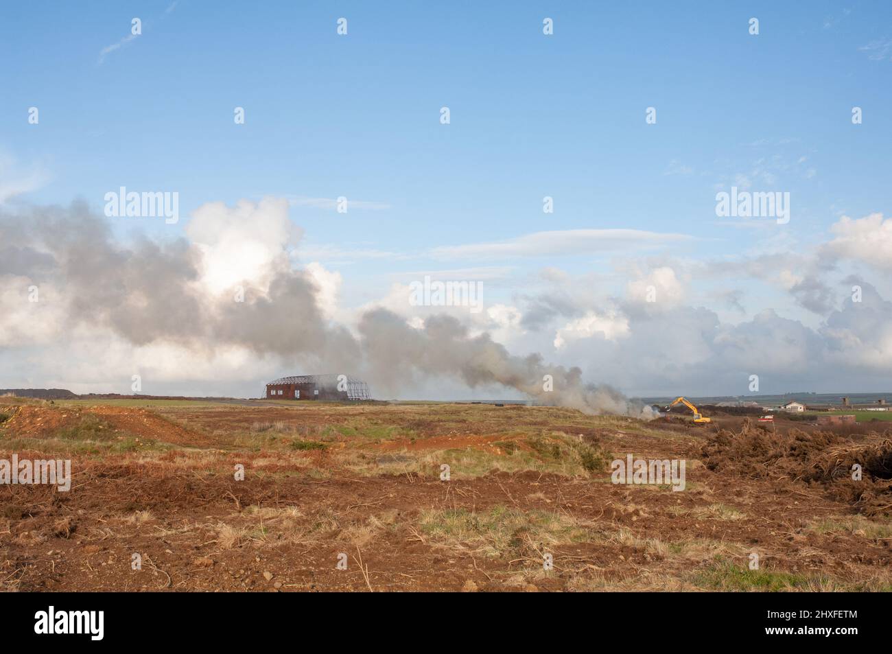 Clearance and burning of coastal vegetation at Dale Airfield Stock ...