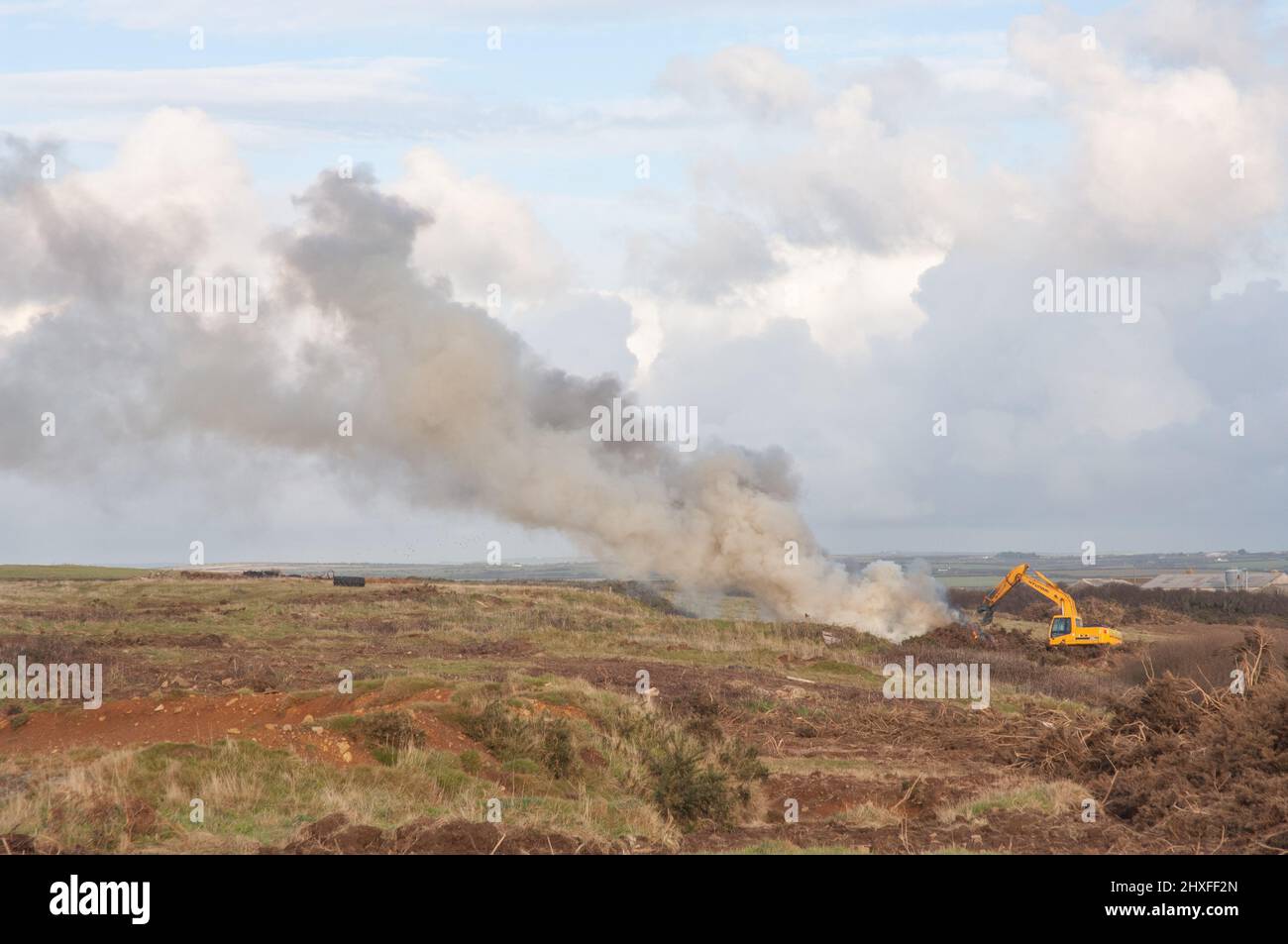 Clearance and burning of coastal vegetation at Dale Airfield Stock ...