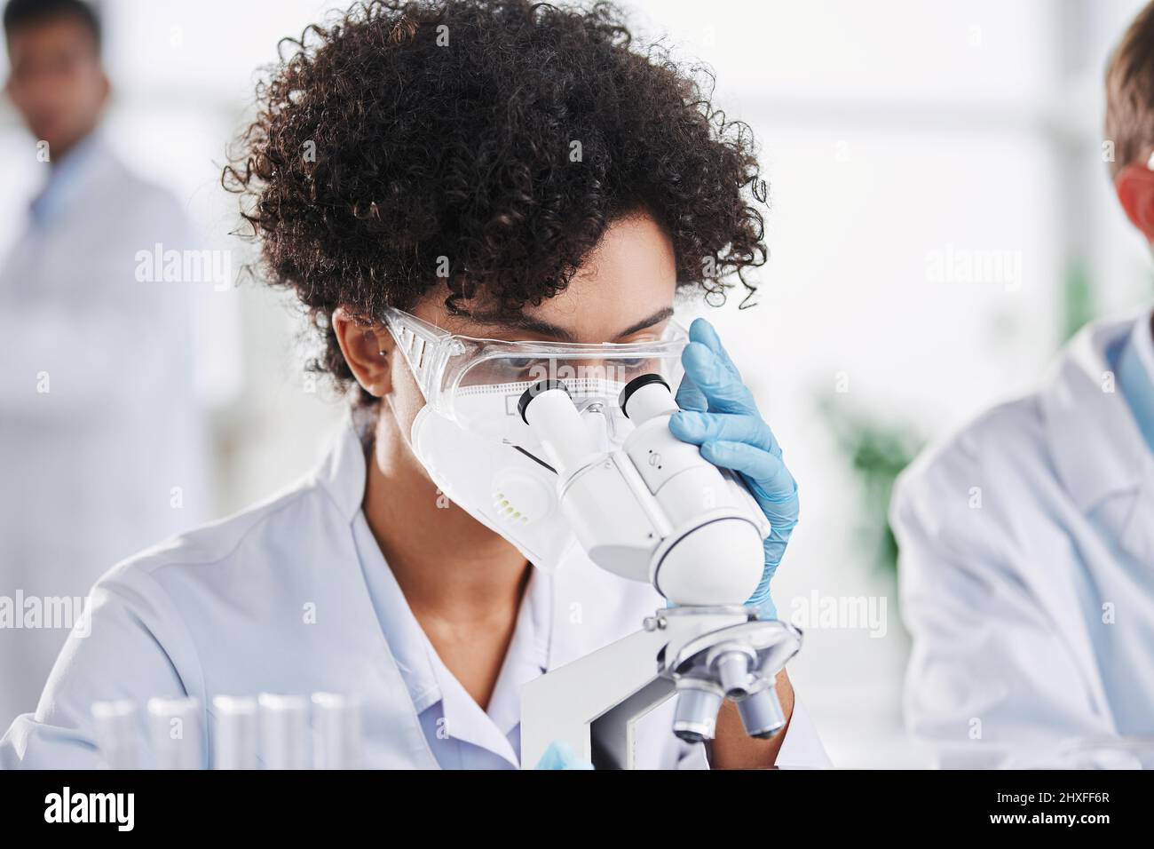 Female scientist works in laboratory hi-res stock photography and ...