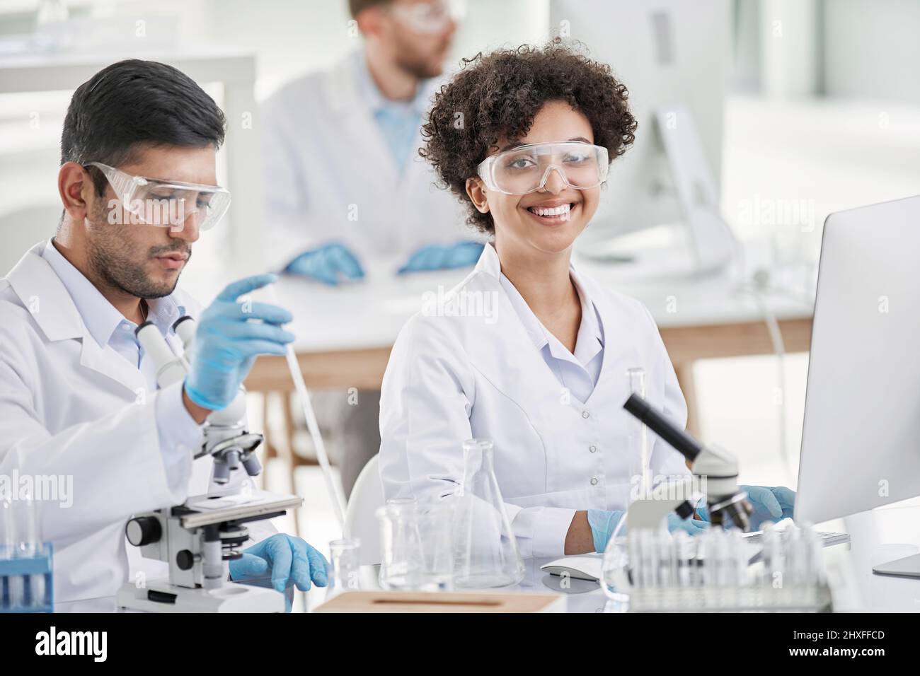Close up scientist analysing health hi-res stock photography and images ...