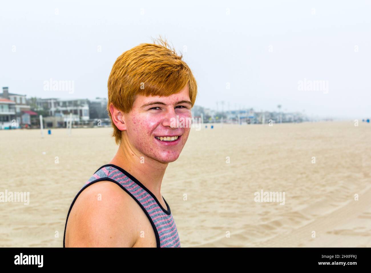 attractive young boy at the beach Stock Photo - Alamy